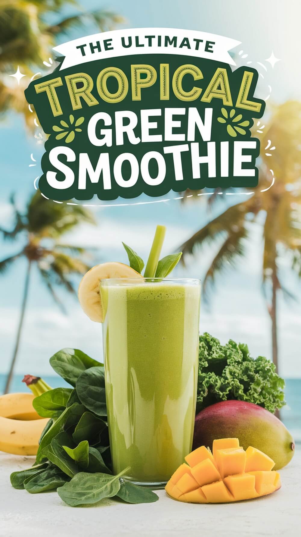 Tropical Island Green Smoothie - Forks & Figs