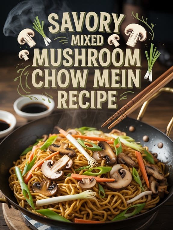 Savory Mixed Mushroom Chow Mein Recipe - Forks & Figs