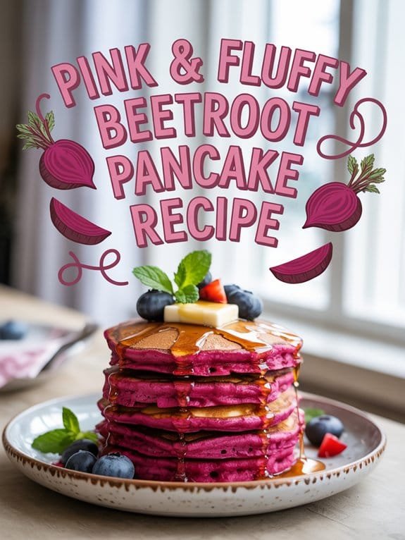 Pink & Fluffy Beetroot Pancake Recipe - Forks & Figs